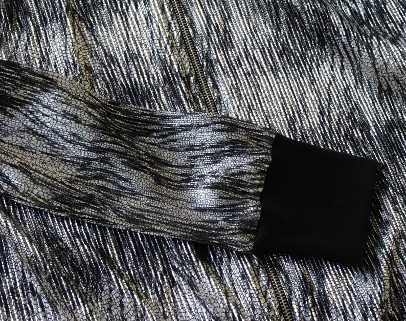 Silver Metal Bomber Women Jacket / Metallic Streetwear Jacket / Glam ...