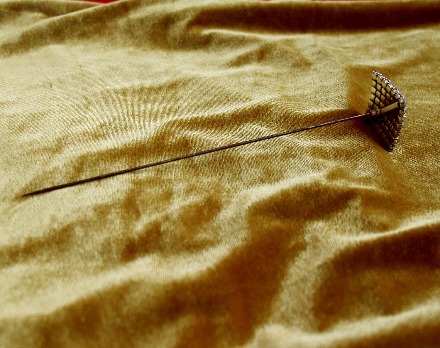 Art Deco Squared Hat Pin With Rhinestones - Etsy