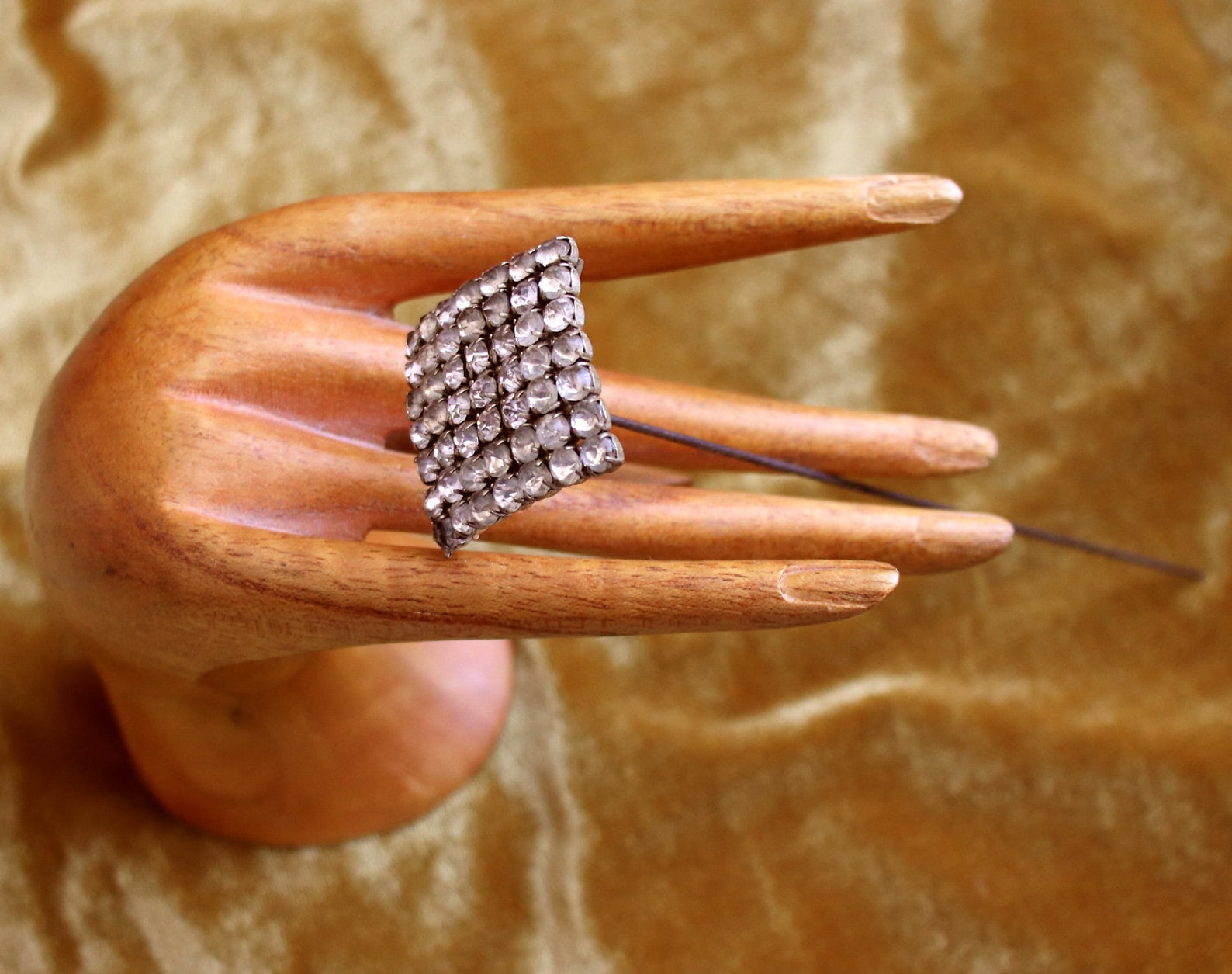 Art Deco Squared Hat Pin With Rhinestones - Etsy