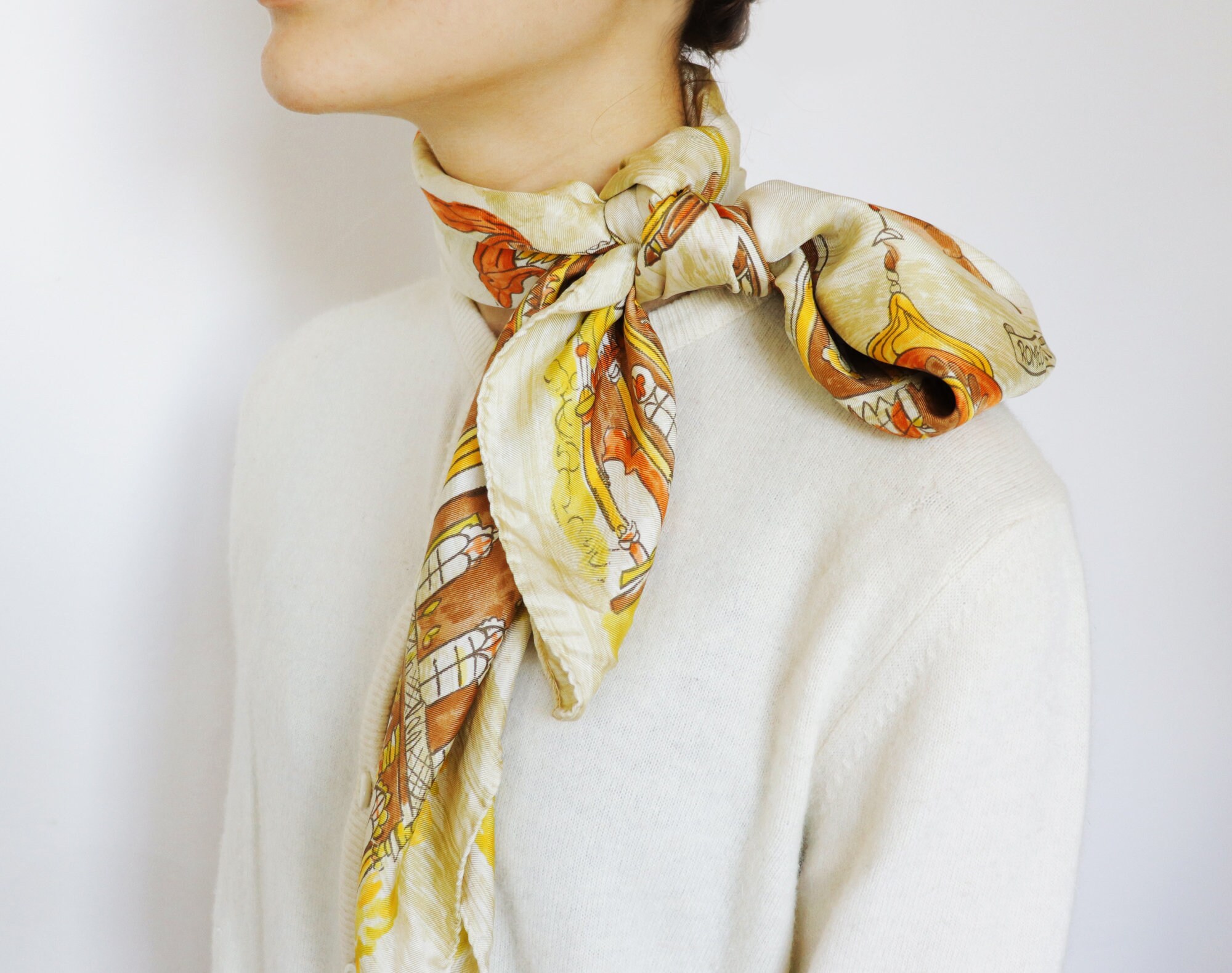 Vintage Romeo Gigli Square Silk Scarf / Printed Square Silk - Etsy