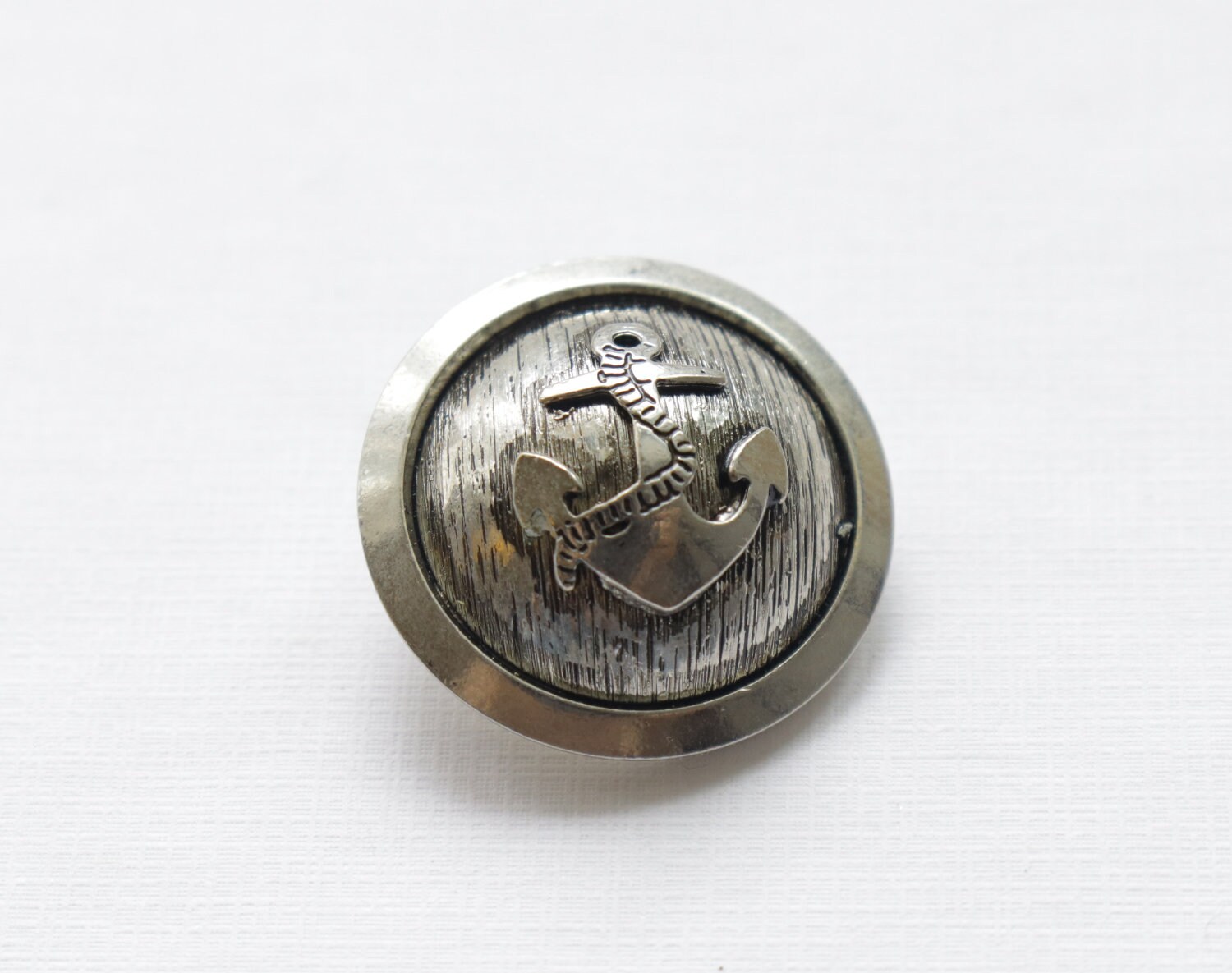 Anchor Marine Vintage Silver Metal Shank Buttons / Set of 4 Big and 6 ...