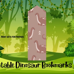 Printable Bookmarks for Kids, Dinosaur Printable Bookmarks, 2x6 ...