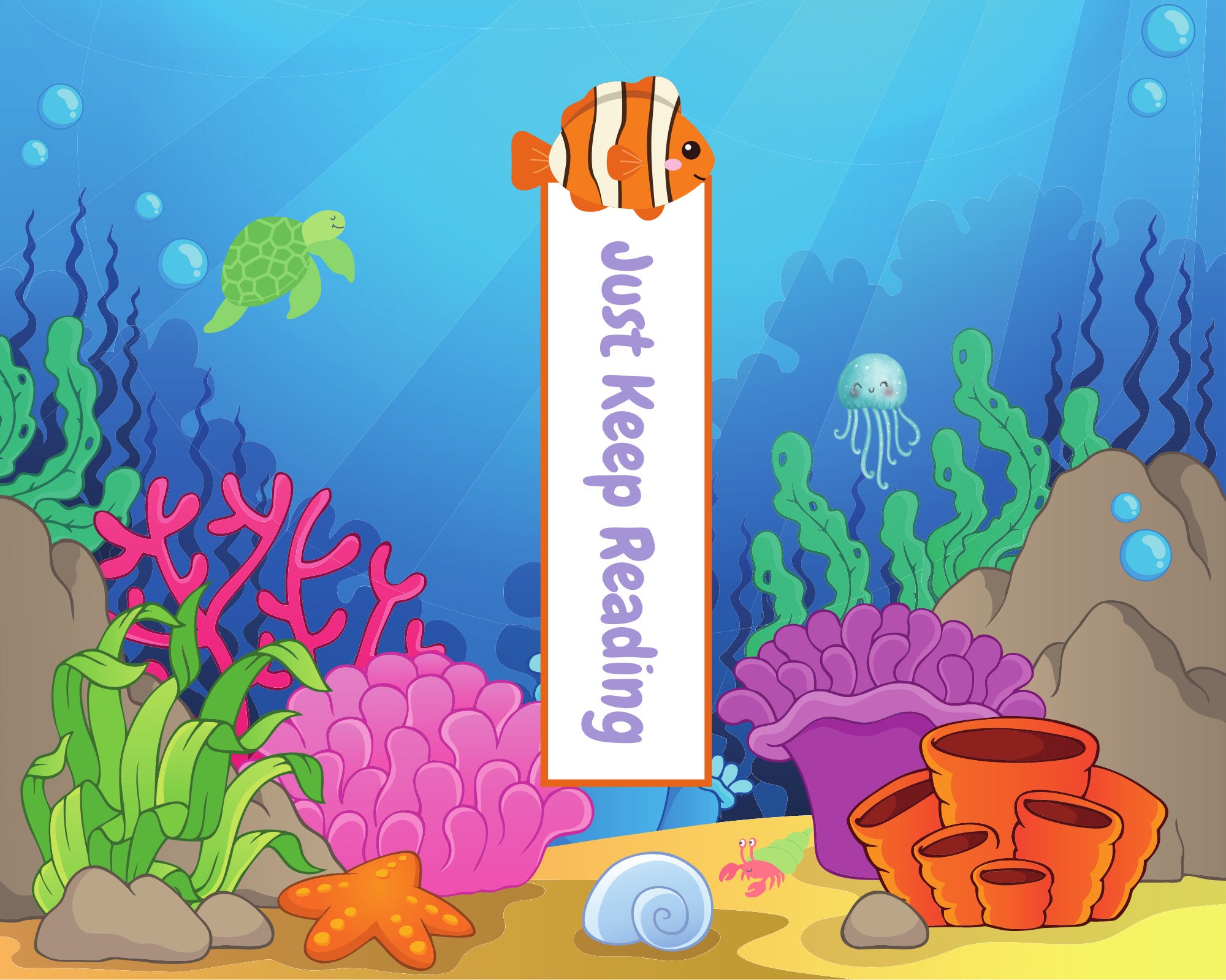 Printable Bookmarks for Kids, Under the Sea Bookmarks, Cute Printable ...