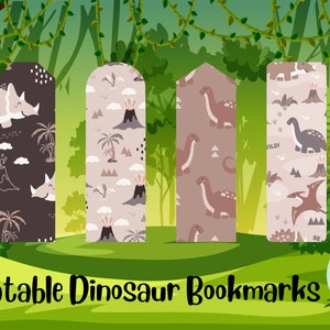 Printable Bookmarks for Kids, Dinosaur Printable Bookmarks, 2x6 ...