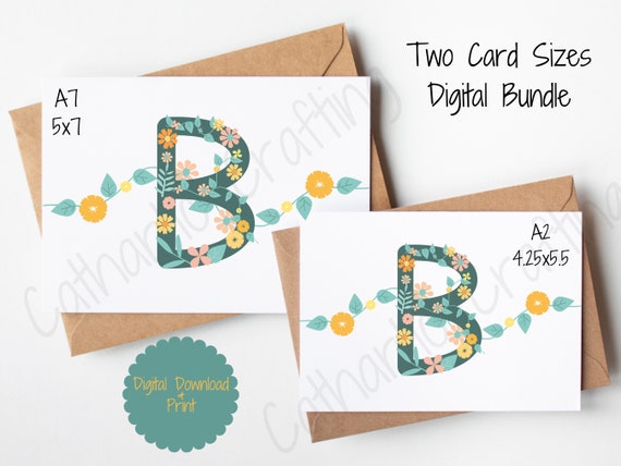 Digital Letter B Blank Note Card - Etsy