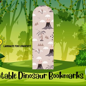 Printable Bookmarks for Kids, Dinosaur Printable Bookmarks, 2x6 ...