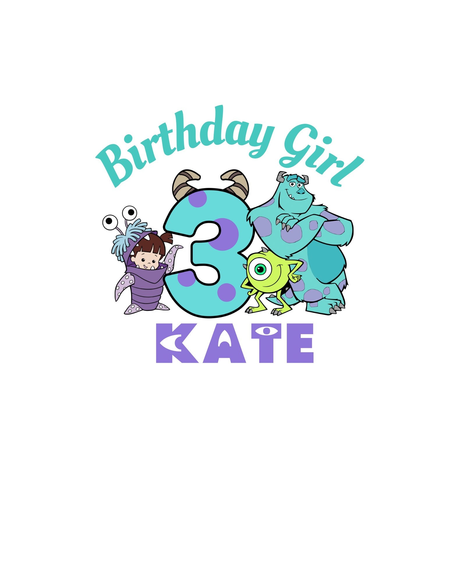 Personalized Monsters Boo Birthday Girl Png Design, Monsters Birthday ...