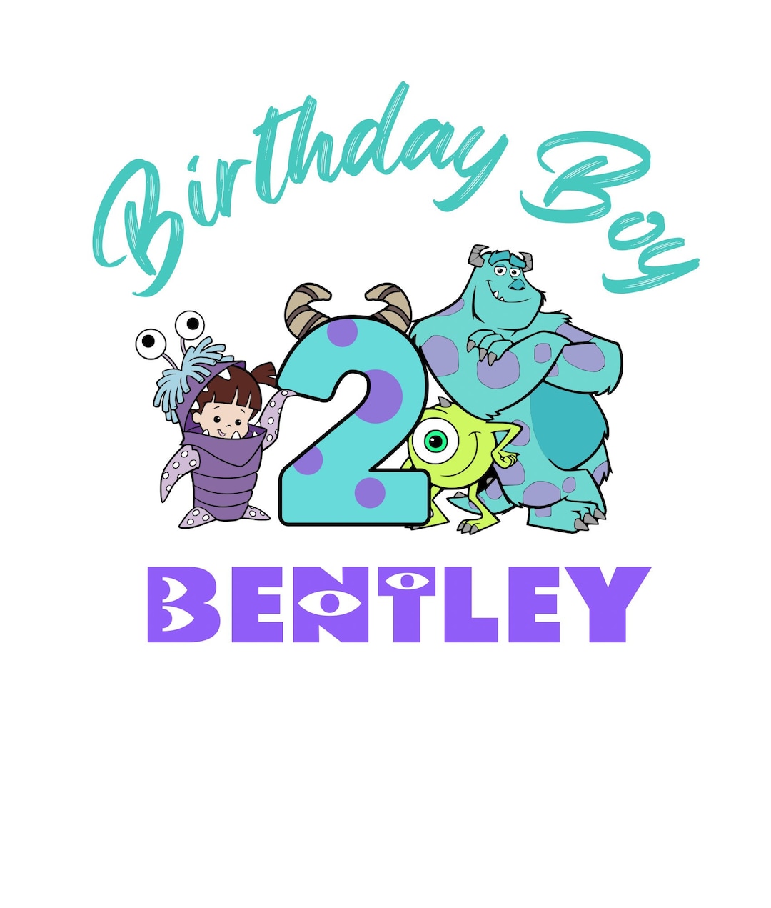 Monsters Boo Birthday Boy Personalized Birthday Image for T-shirt ...