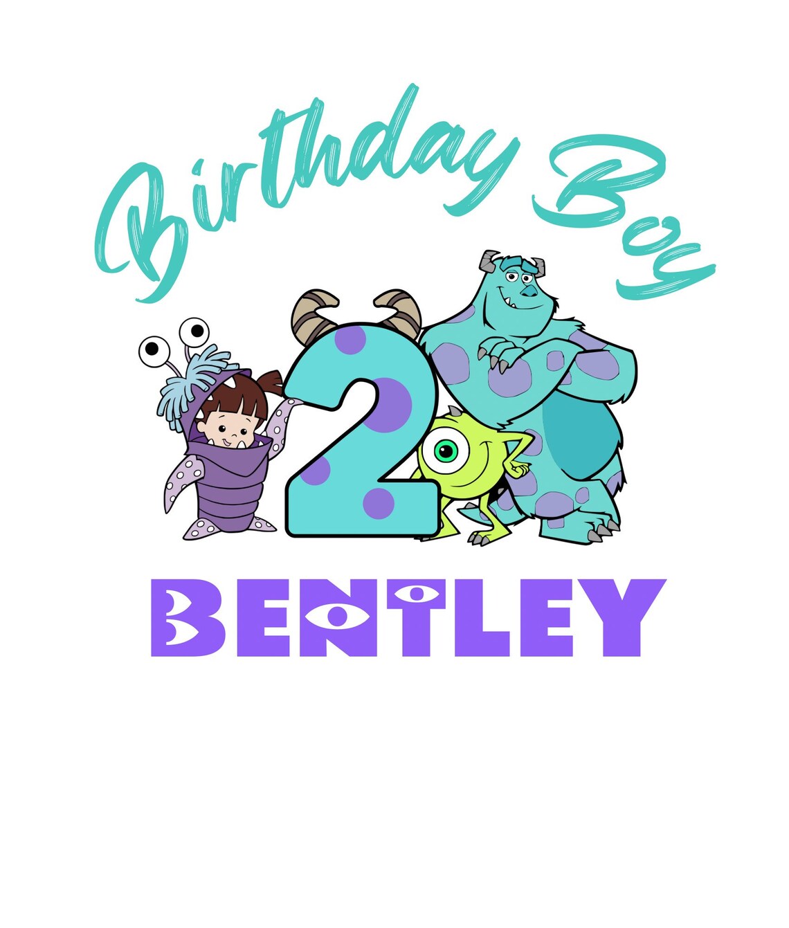 Monsters Boo Birthday Boy Personalized Birthday Image for T-shirt ...