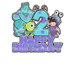 Monsters Boo Cake Topper, Monsters Happy Birthday Cake Decor, Monster ...