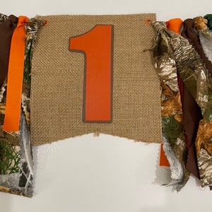 Camo Deer Rag and Ribbon Banner, Camo High Chair Decor, Realtree ...