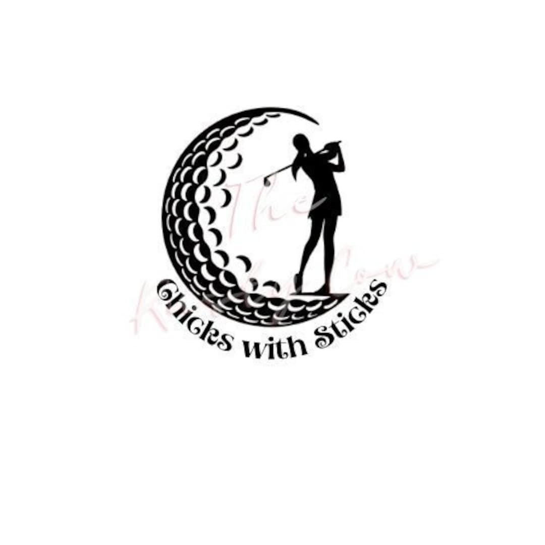 Chicks With Sticks Woman Golfer SVG, Woman Playing Golf Png Svg Jpg ...