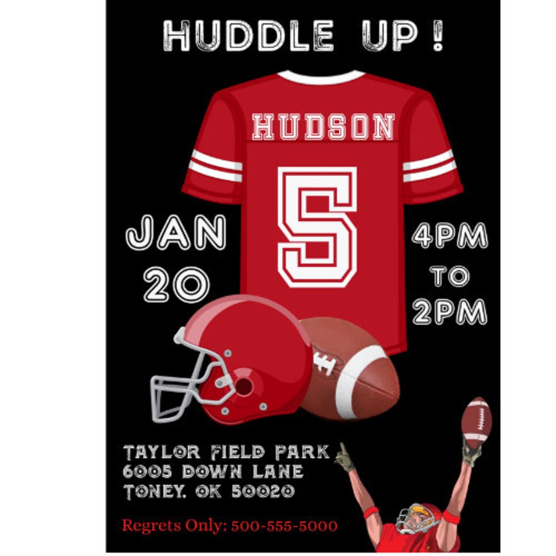 Editable Football Jersey Personalized Invitation, Corjl Football ...