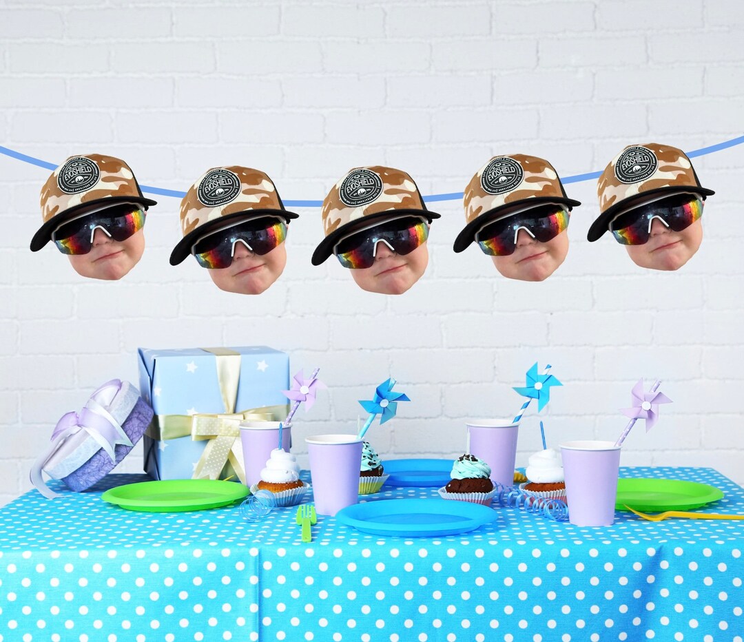 Custom Face Photo Banner, Face Headshot Party Decor, Personalized ...