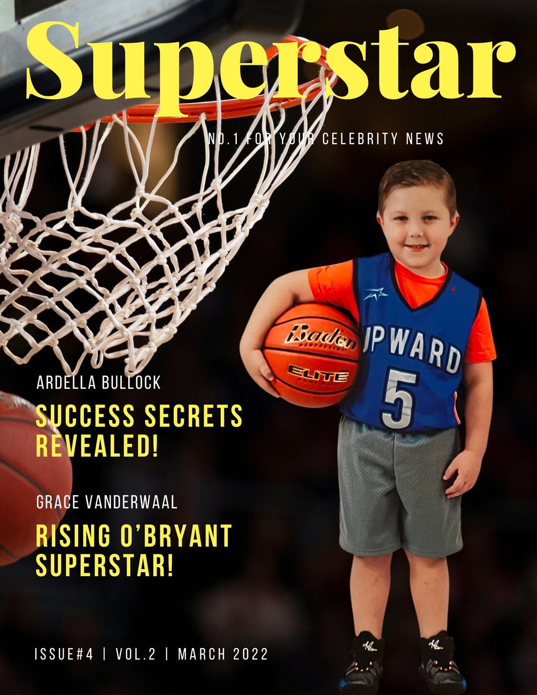 Personalized Sports Magazine Cover Photo, Custom Baseball Football ...