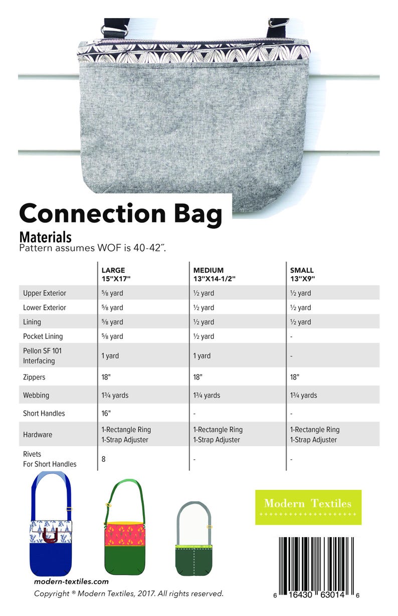 Connection Bag PDF Sewing Pattern/ 3 in 1 Sewing Pattern/tote Sewing ...