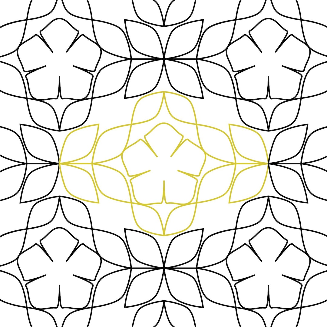 Hibiscus Peel E2E Digital Quilting Pantograph, Longarm Quilting, .bqm ...