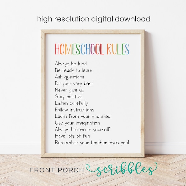 Printable Homeschool Poster - Etsy