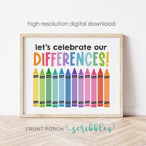 Celebrate Differences- Inclusive Classroom Art, Positive Educational ...