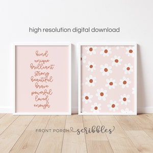 Daisy Printable, Positive Affirmations, Flower Decor for Girls Tweens ...