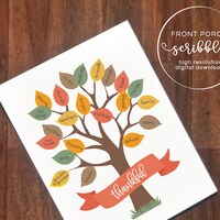 Thankful Tree - Thanksgiving Activity Printable - Etsy
