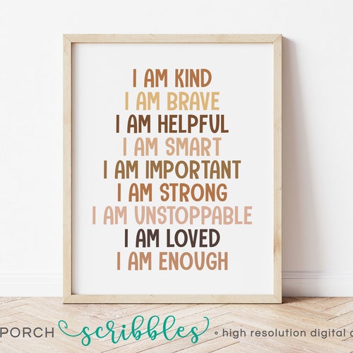 I AM Positive Affirmations Classroom Door Vinyl Wall Decal | Etsy