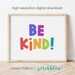 Be Kind Print, Positive Classroom Art, Cute School Decor, Inspirational ...