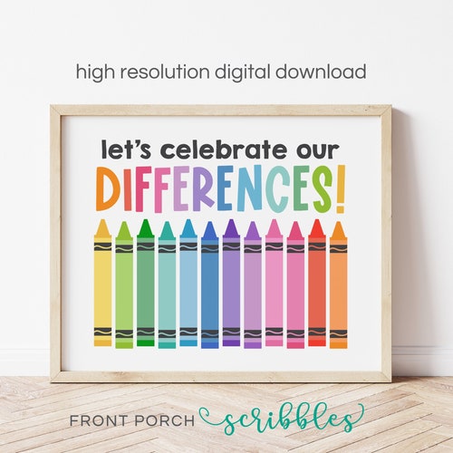 Celebrate Differences Poster Classroom Diversity Inclusion - Etsy