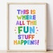 This is Where the Fun Stuff Happens Poster Playroom Decor | Etsy