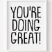 You're Doing Great Print, Positive Kids Art, Playroom Print, Boy ...