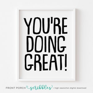 You're Doing Great Print, Positive Kids Art, Playroom Print, Boy ...
