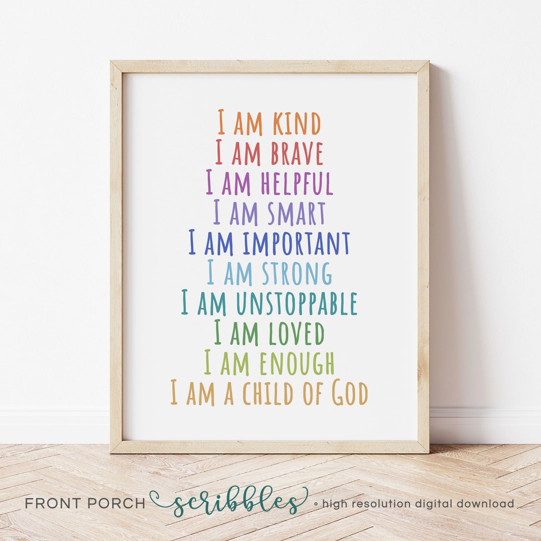 I Am a Child of God, Positive Affirmations for Kids, Kids Motivational ...
