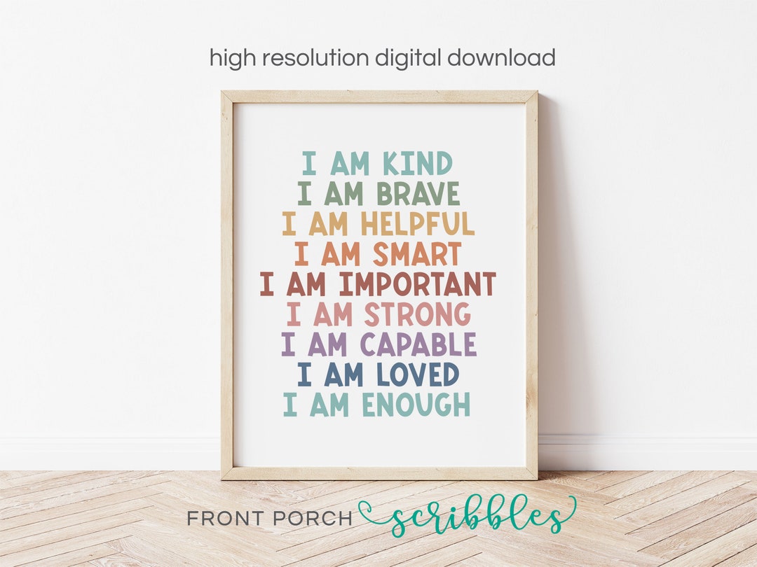 Positive Affirmations Printable, Homeschooling Classroom Art ...