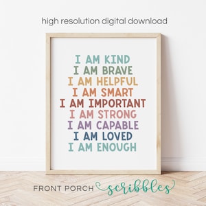 Positive Affirmations Printable, Homeschooling Classroom Art ...