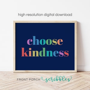 Choose Kindness, Positive Classroom Art, School Decor, Kindness Poster ...