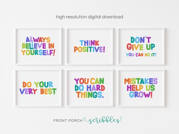 Growth Mindset Poster Pack Positive Classroom Art - Etsy