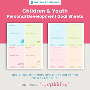 Goal Sheet Printable Download | LDS Children and Youth Program Young ...