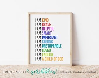 I Am a Child of God, Positive Affirmations for Kids, Kids Motivational ...
