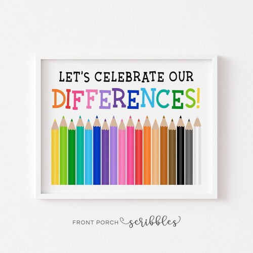 Celebrate Differences Poster Classroom Diversity Inclusion - Etsy