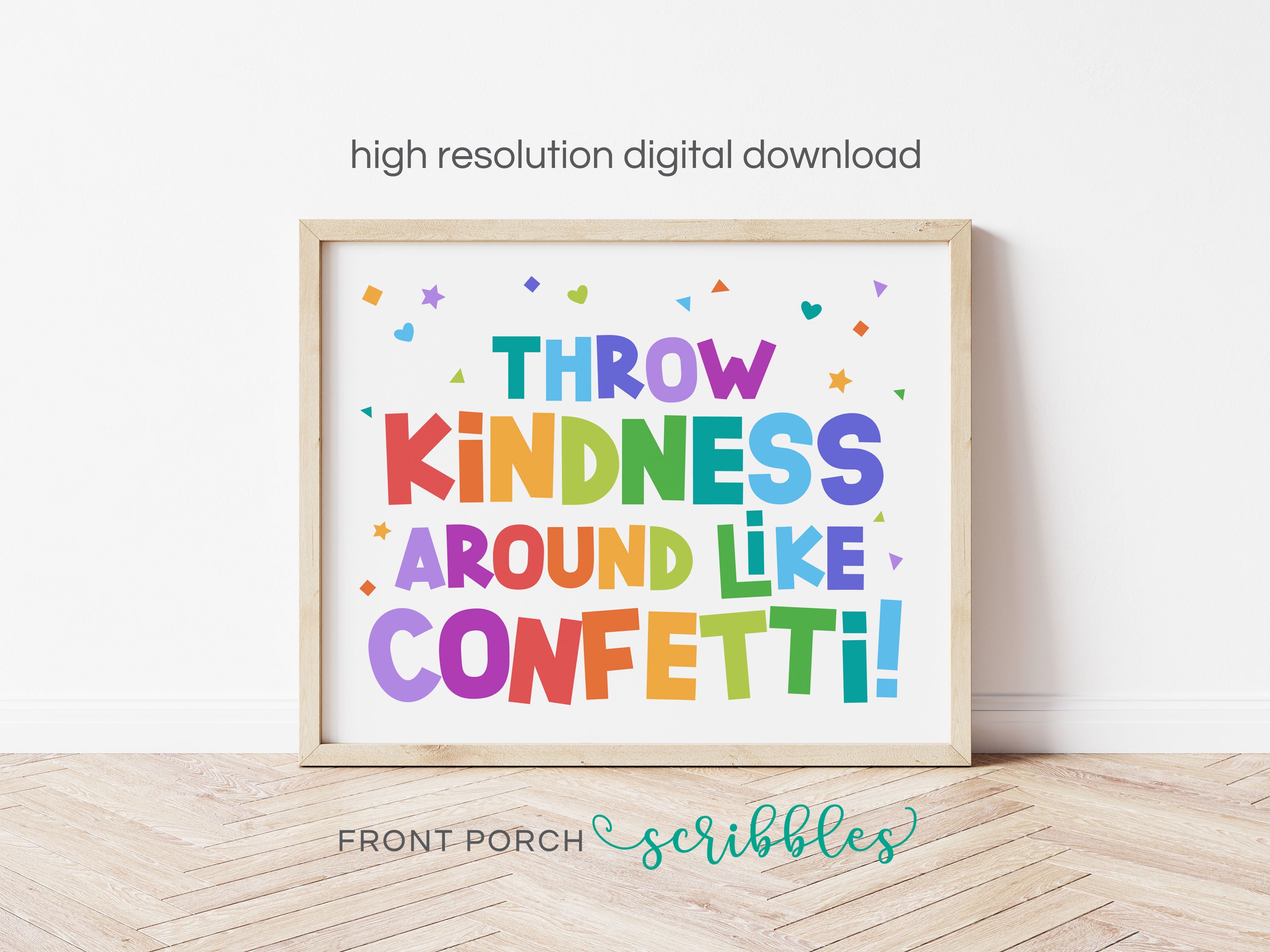 Throw Kindness Around Like Confetti Positive Classroom Art - Etsy