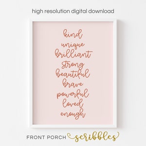 Daisy Printable, Positive Affirmations, Flower Decor for Girls Tweens ...