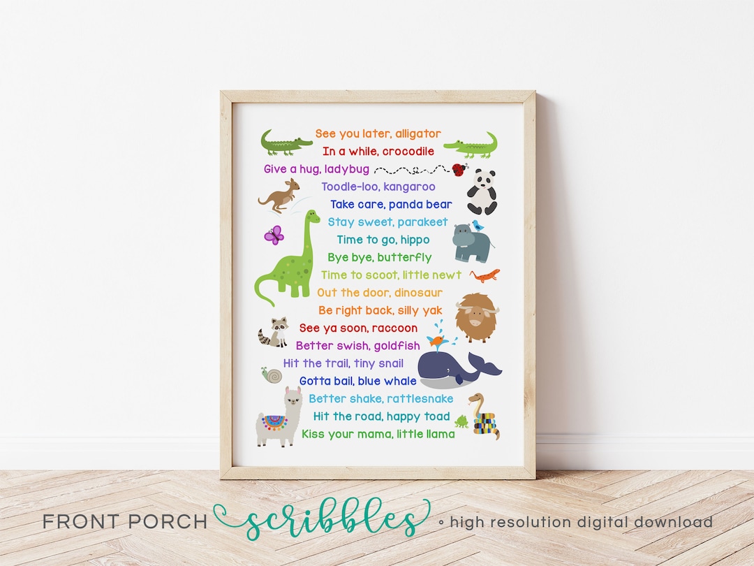 See You Later Alligator Print, Goodbye Sign, Later Alligator, Classroom ...