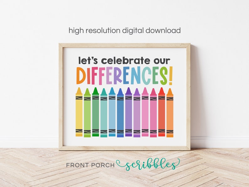 Celebrate Differences Inclusive Classroom Art Positive | Etsy