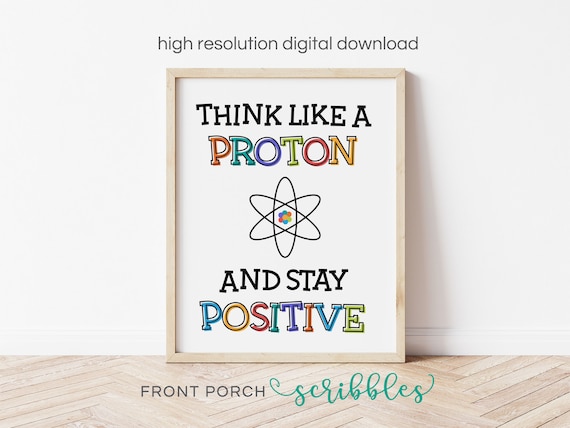Think Like a Proton Stay Positive Classroom Decoration - Etsy