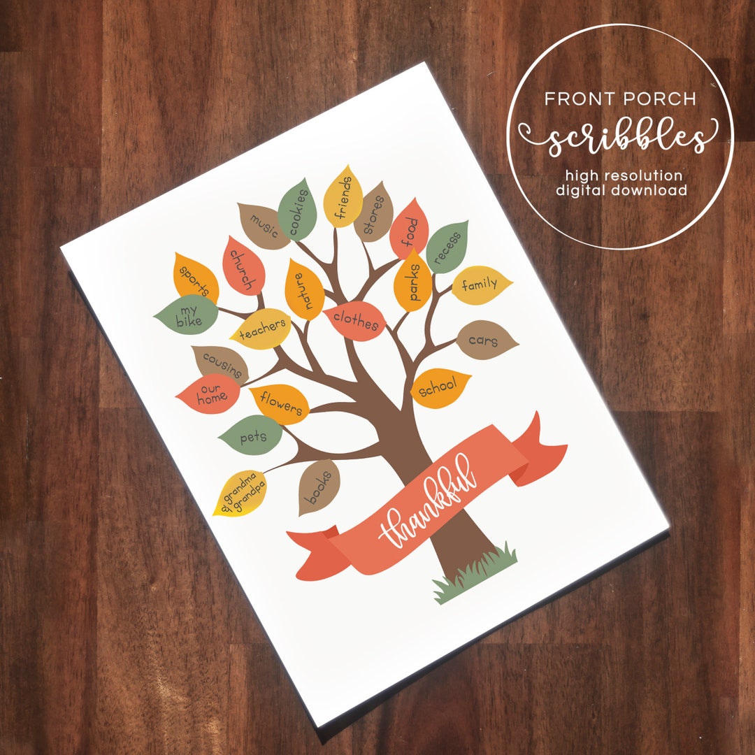 Árbol de gratitud imprimible árbol de agradecimiento - Etsy México