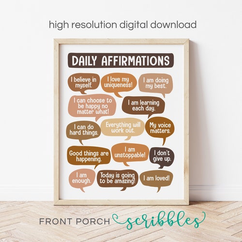 Positive Affirmations Positive Classroom Decor Inclusion - Etsy