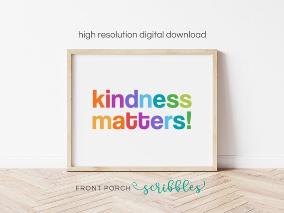 Kindness Matters Printable Positive Classroom Poster | Etsy