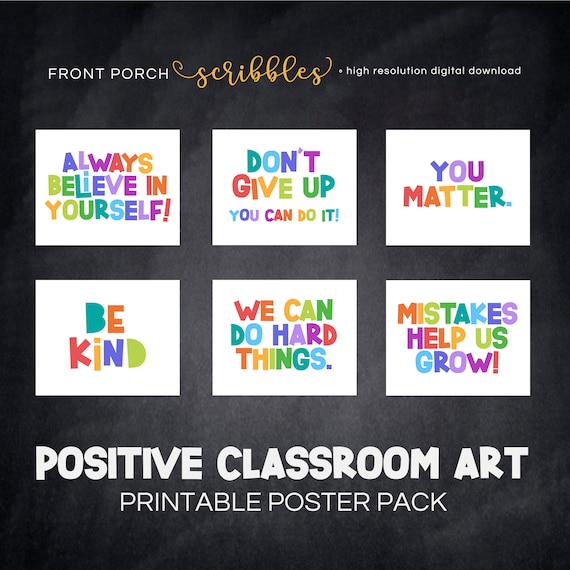 Positive Classroom Poster Pack Growth Mindset Be Kind | Etsy