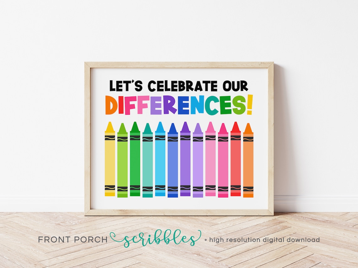 Celebrate Differences Poster Classroom Diversity Inclusion - Etsy