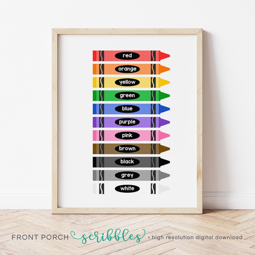 Colors Crayon Poster, Colorful Classroom Decor, Cute School Decor ...